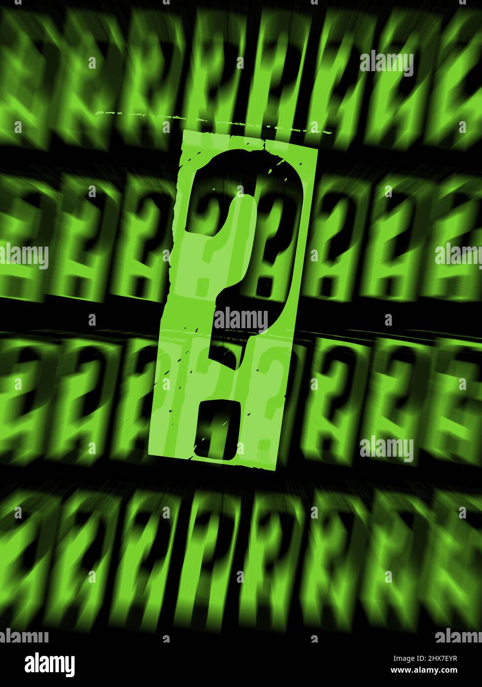 Portrait Illustration of a Question Mark symbol with blurred question ...