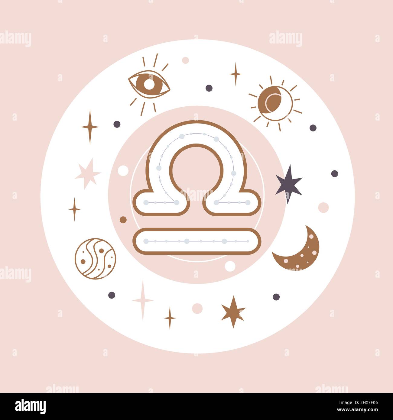 Libra symbol zodiac sign illustration horoscope hi-res stock ...