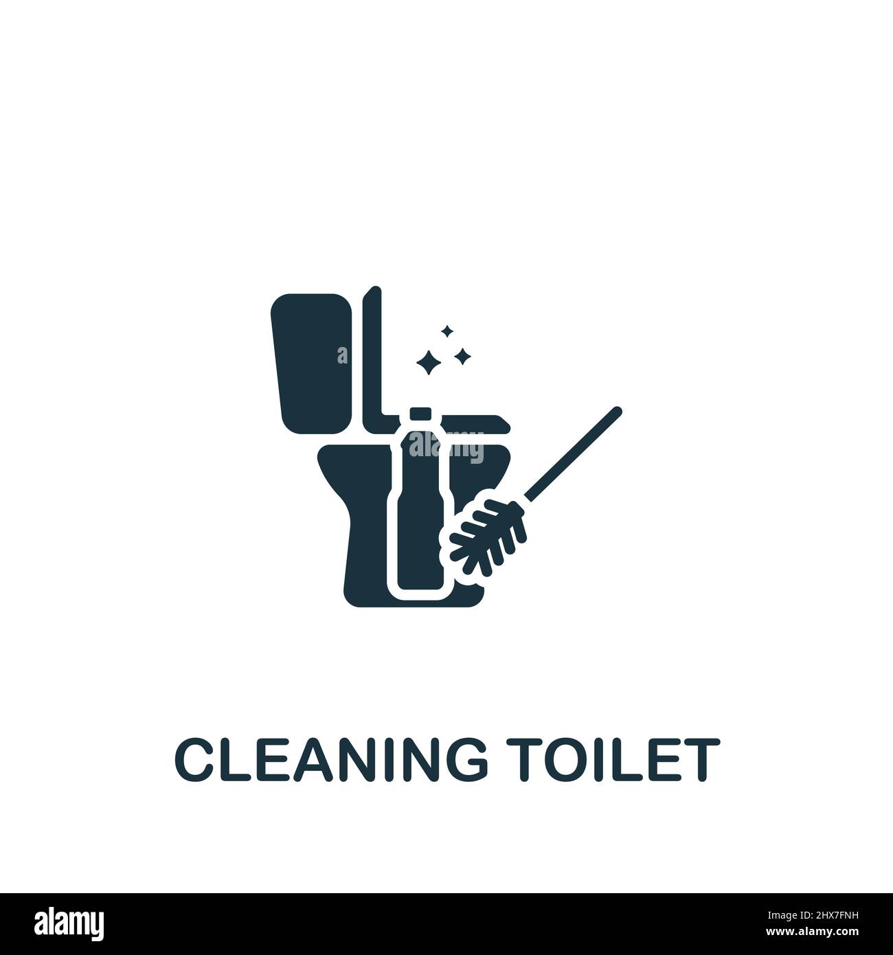 Cleaning Toilet icon. Simple line element symbol for templates, web ...