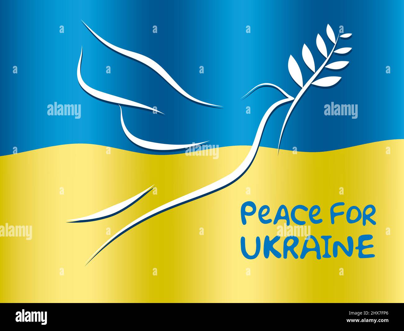 Peace for Ukraine! The white dove of peace with an olive branch ...