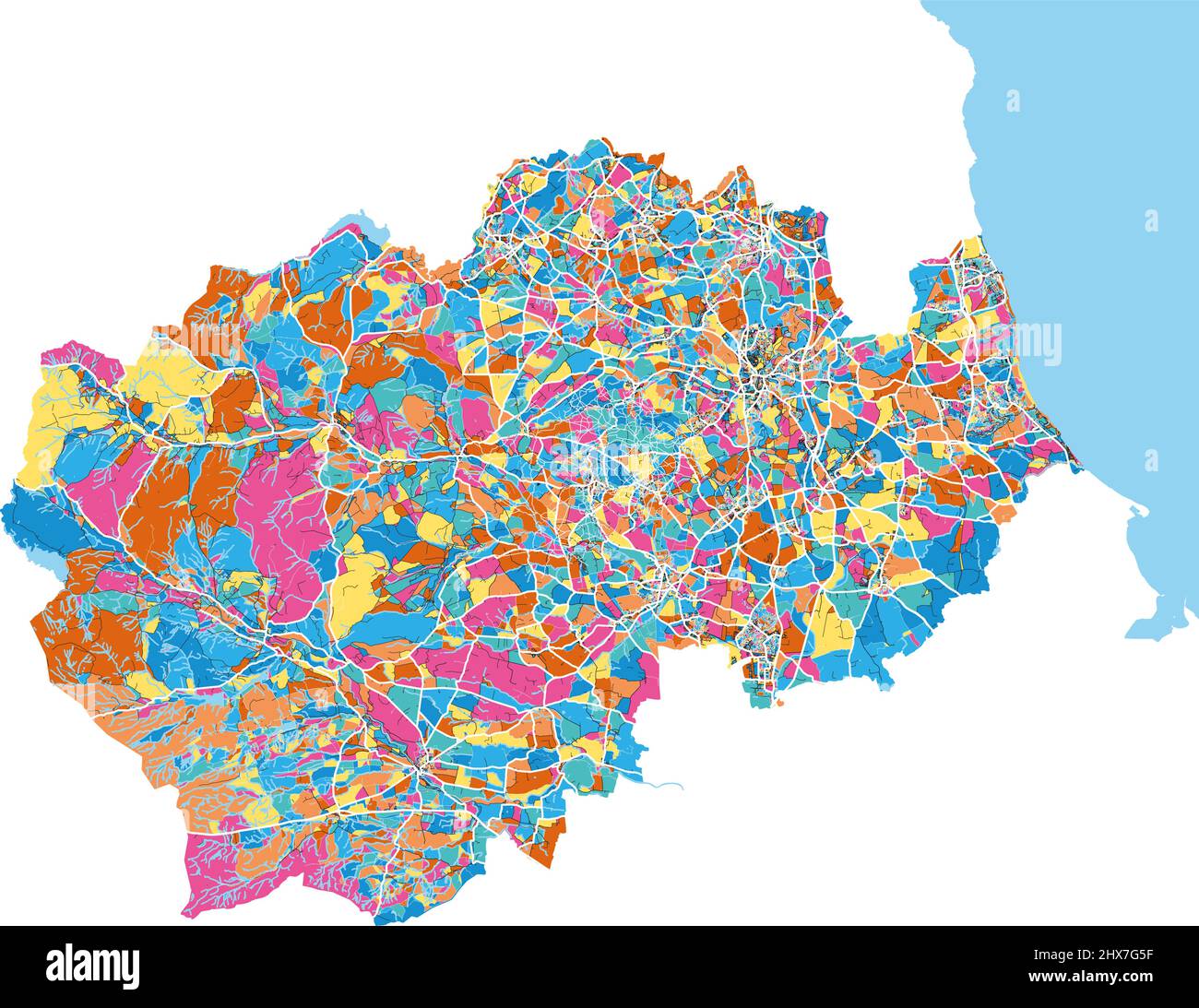 Durham, North East England, England colorful high resolution vector art ...