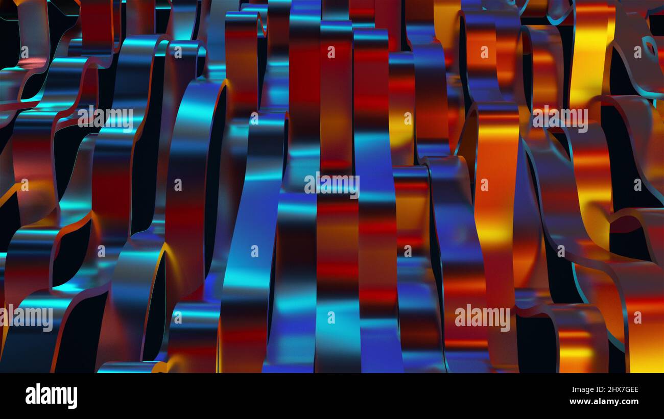 Iridescent wave lines. Computer generated 3d render Stock Photo - Alamy