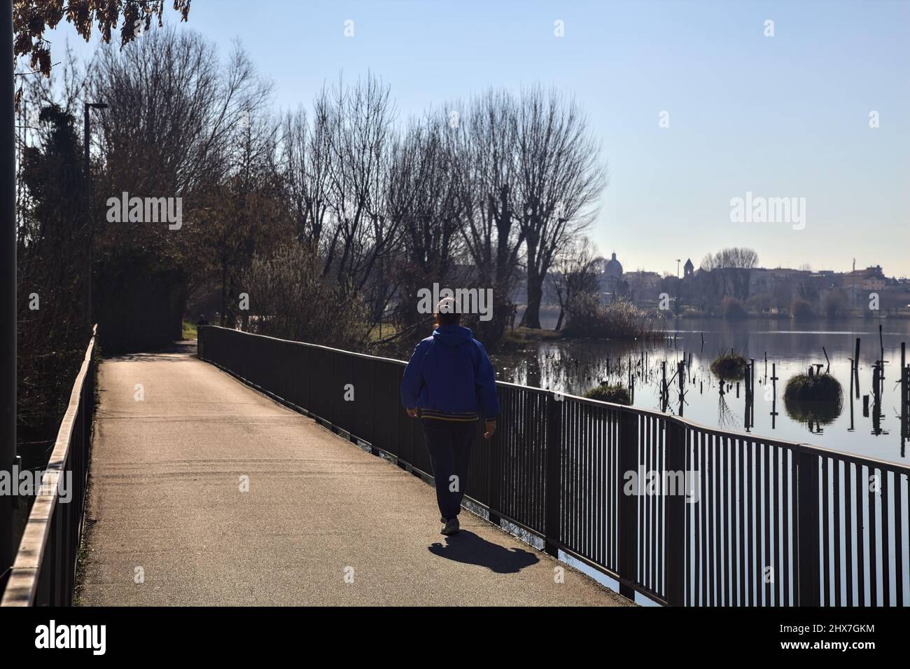 Woman walking over top hi-res stock photography and images - Alamy