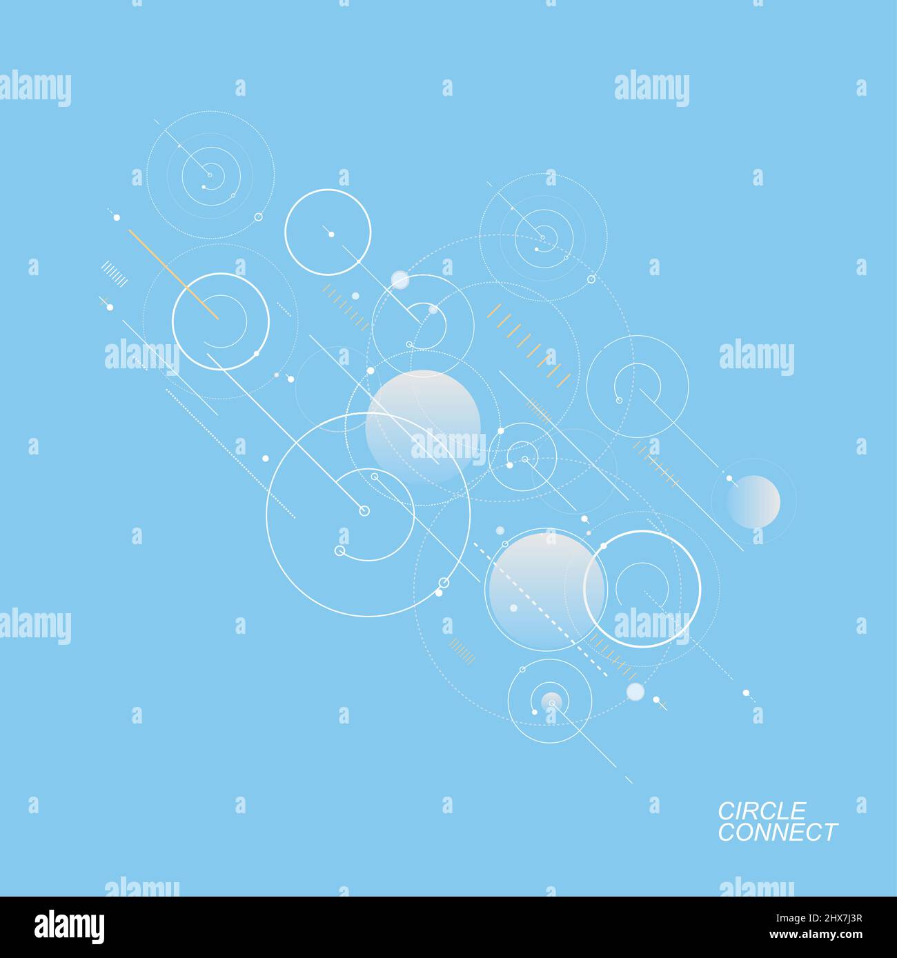 Connect circle and lines background. Geometric construction design ...