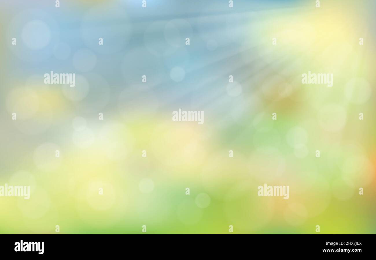 Spring blurred background whith sun rays Stock Vector Image & Art - Alamy