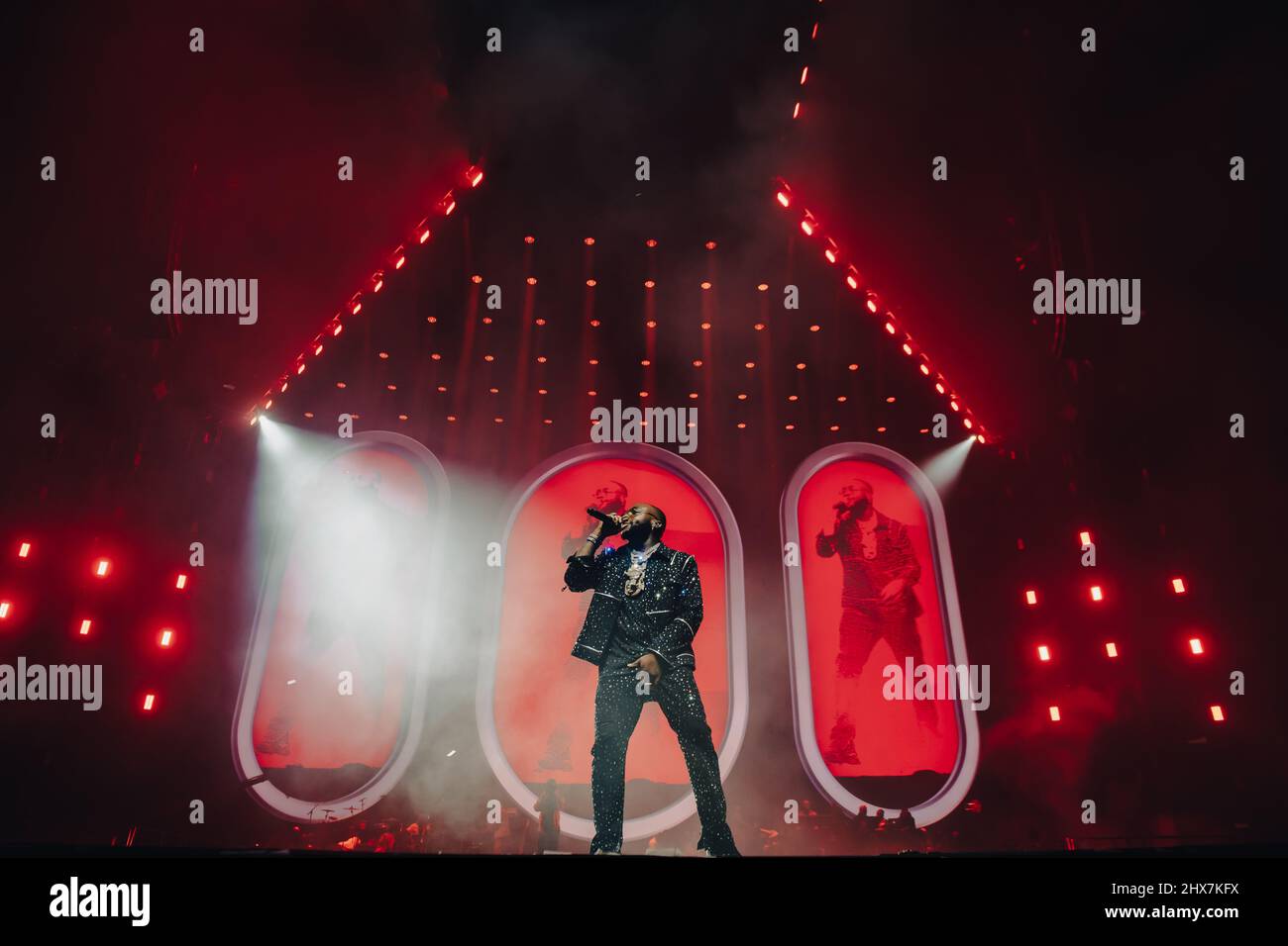 London, UK. 5th March 2022. Davido performs at the O2 Arena ...