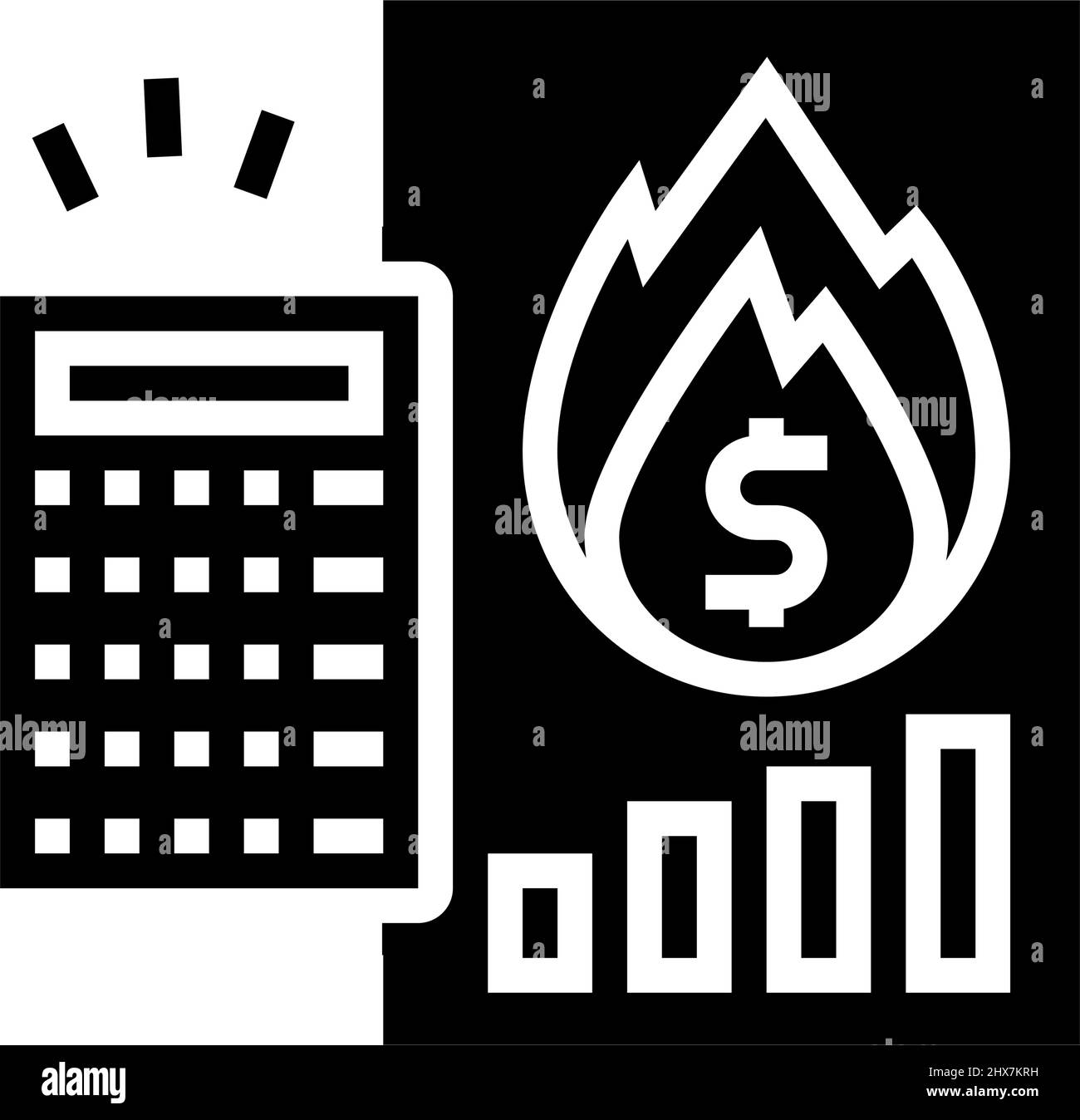 calculator inflation glyph icon vector illustration Stock Vector Image ...