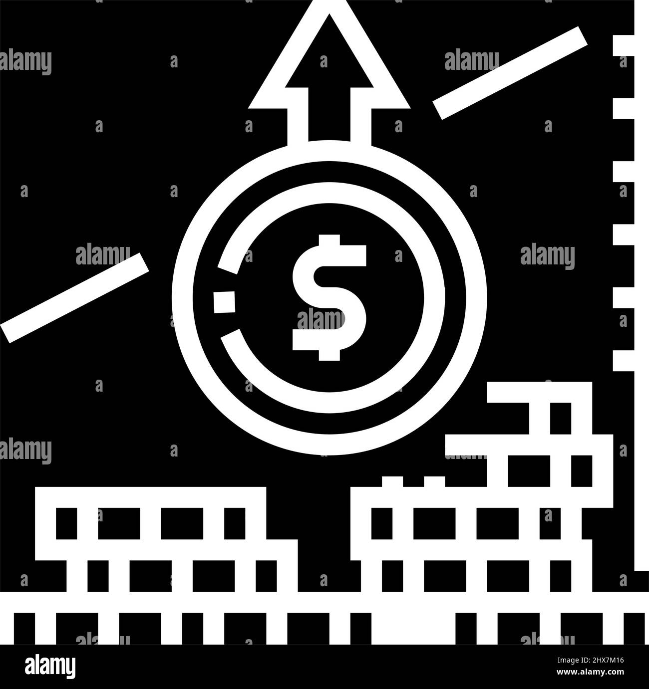 inflation finance glyph icon vector illustration Stock Vector Image ...
