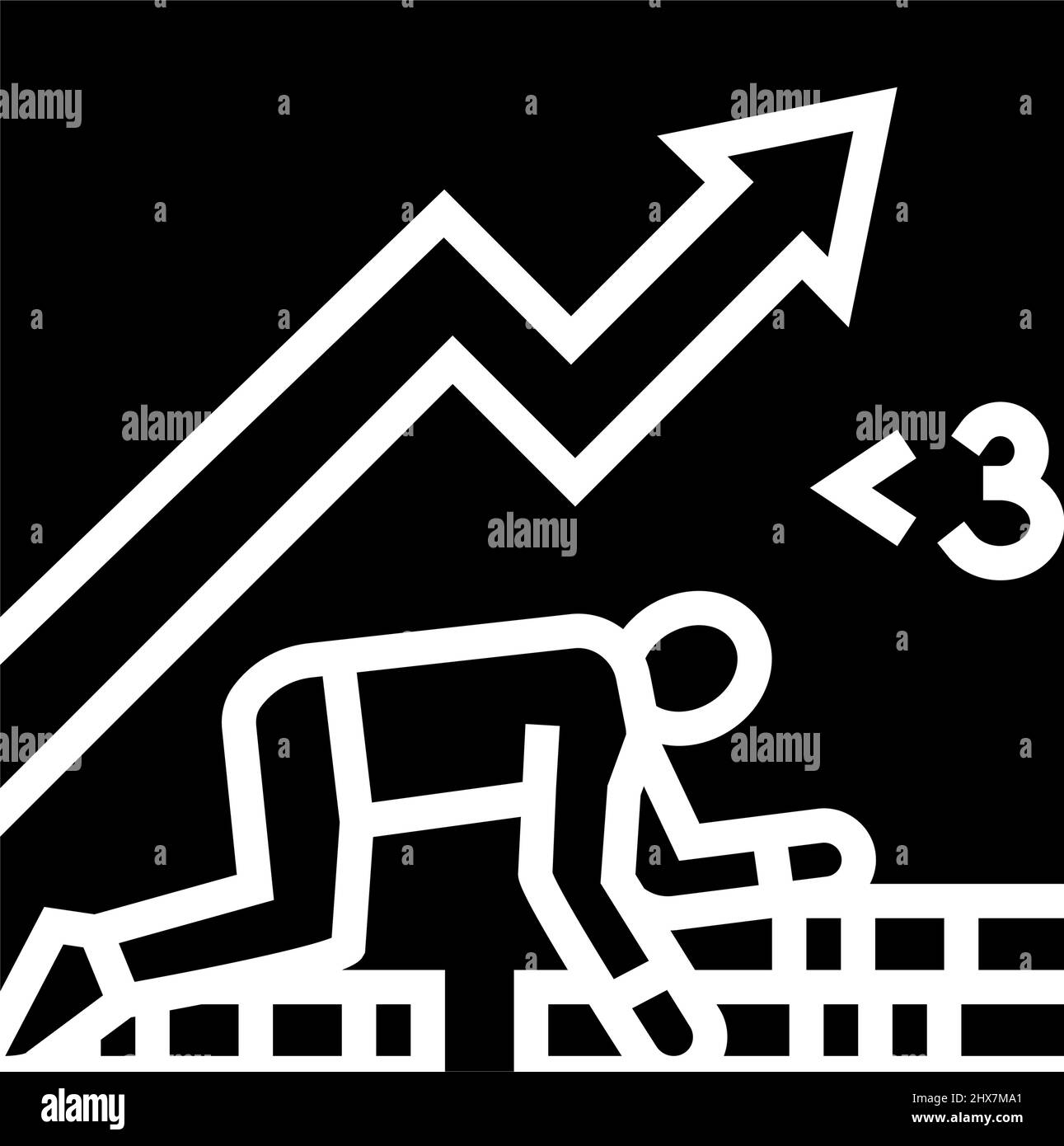 creeping inflation glyph icon vector illustration Stock Vector Image ...