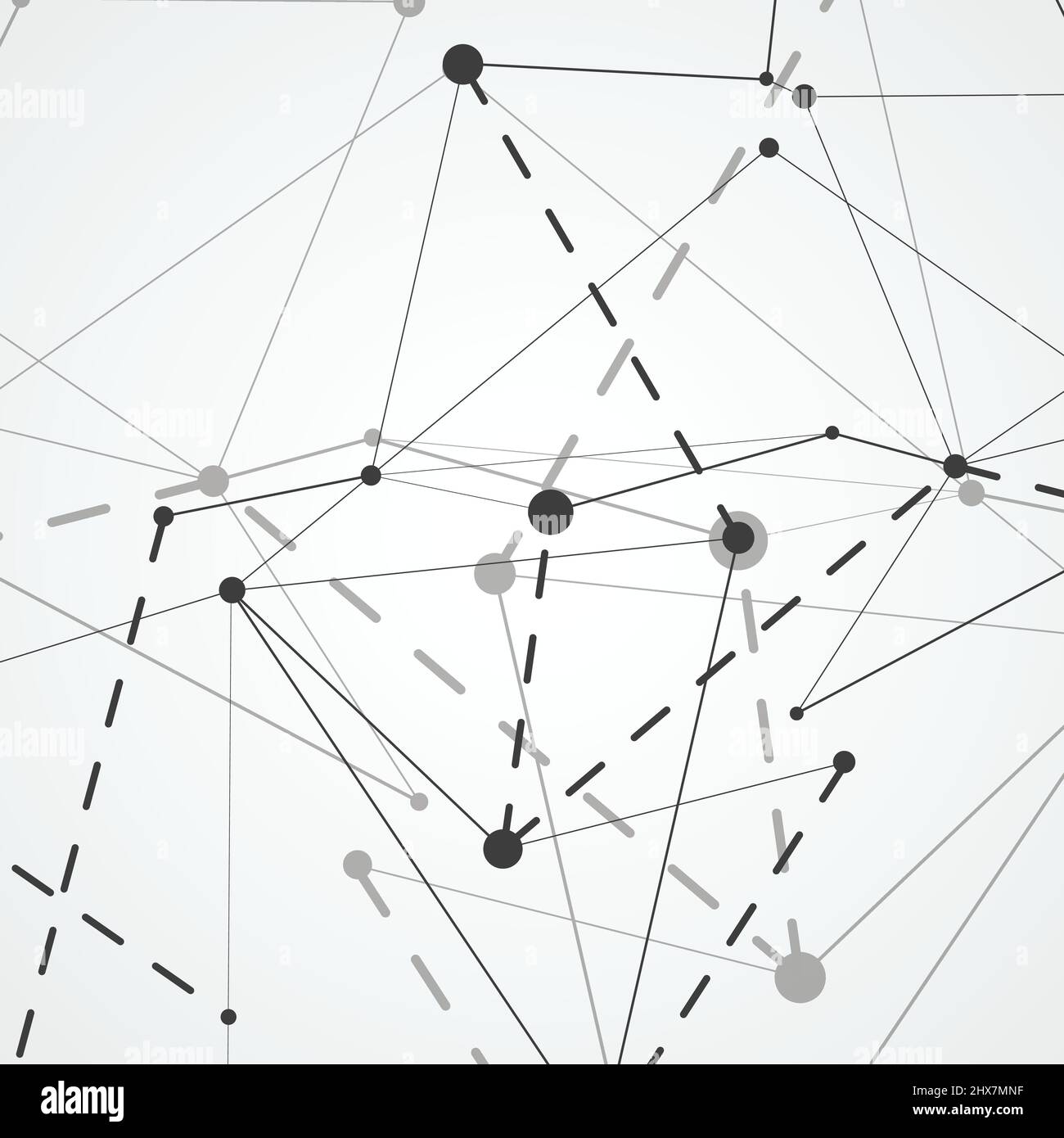 Abstract connecting dots and lines and technology background Stock ...