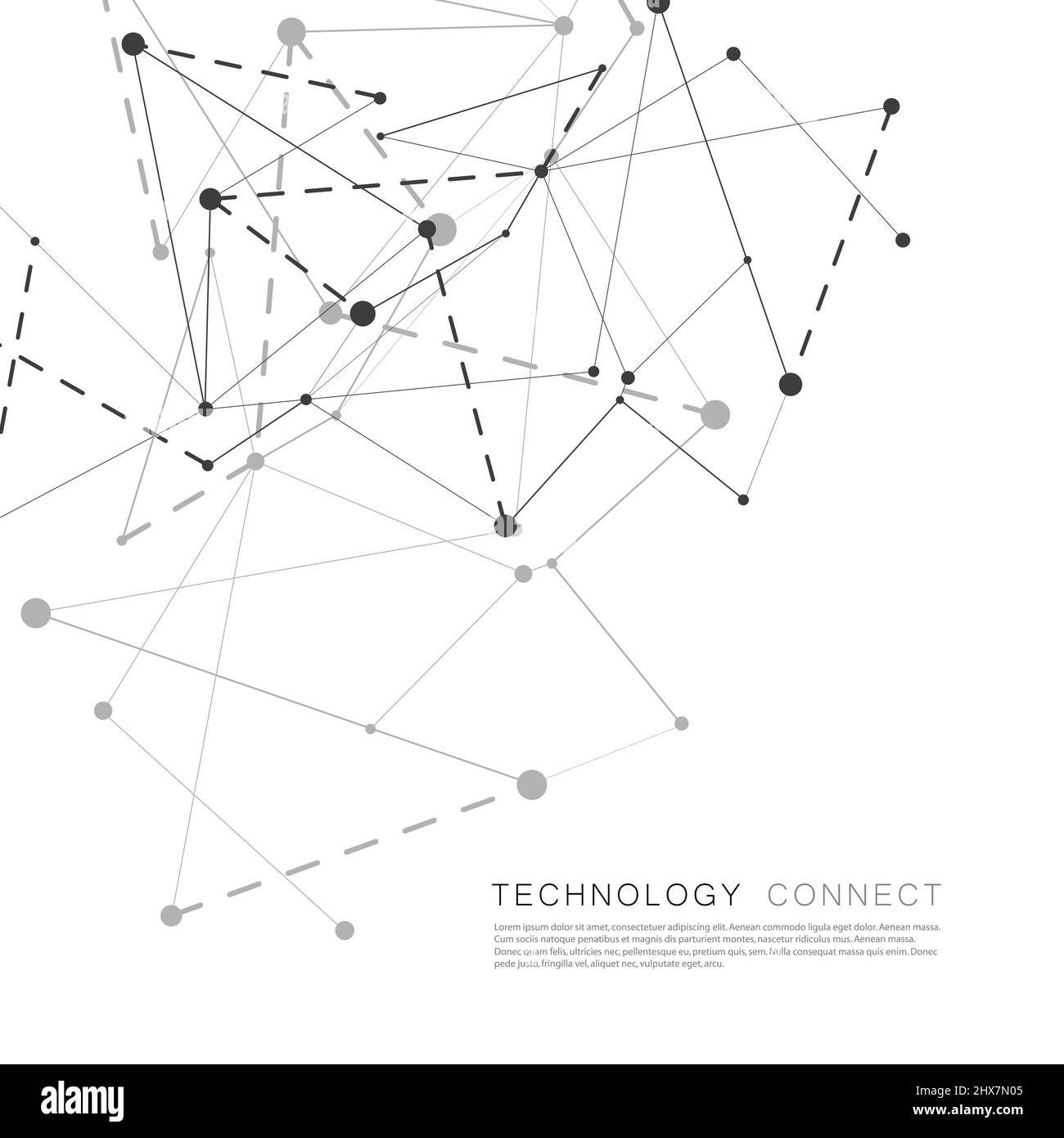 Background connecting dots data Black and White Stock Photos & Images ...
