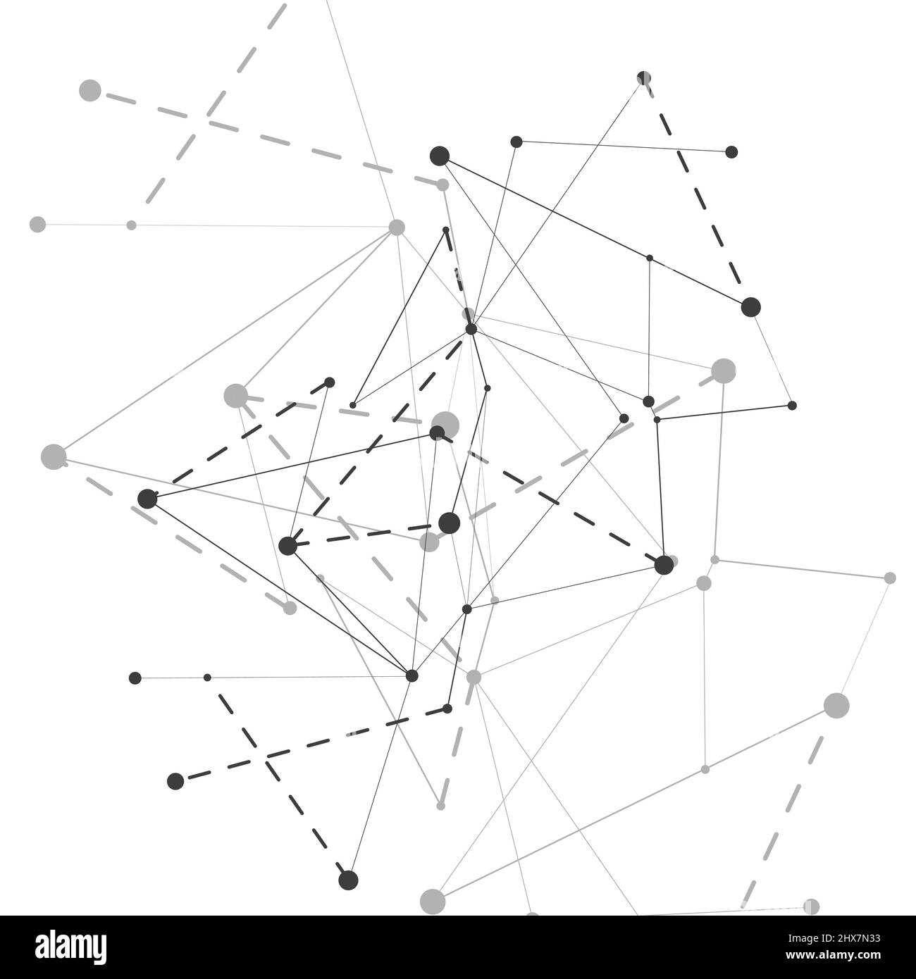 Background connecting dots data Black and White Stock Photos & Images ...