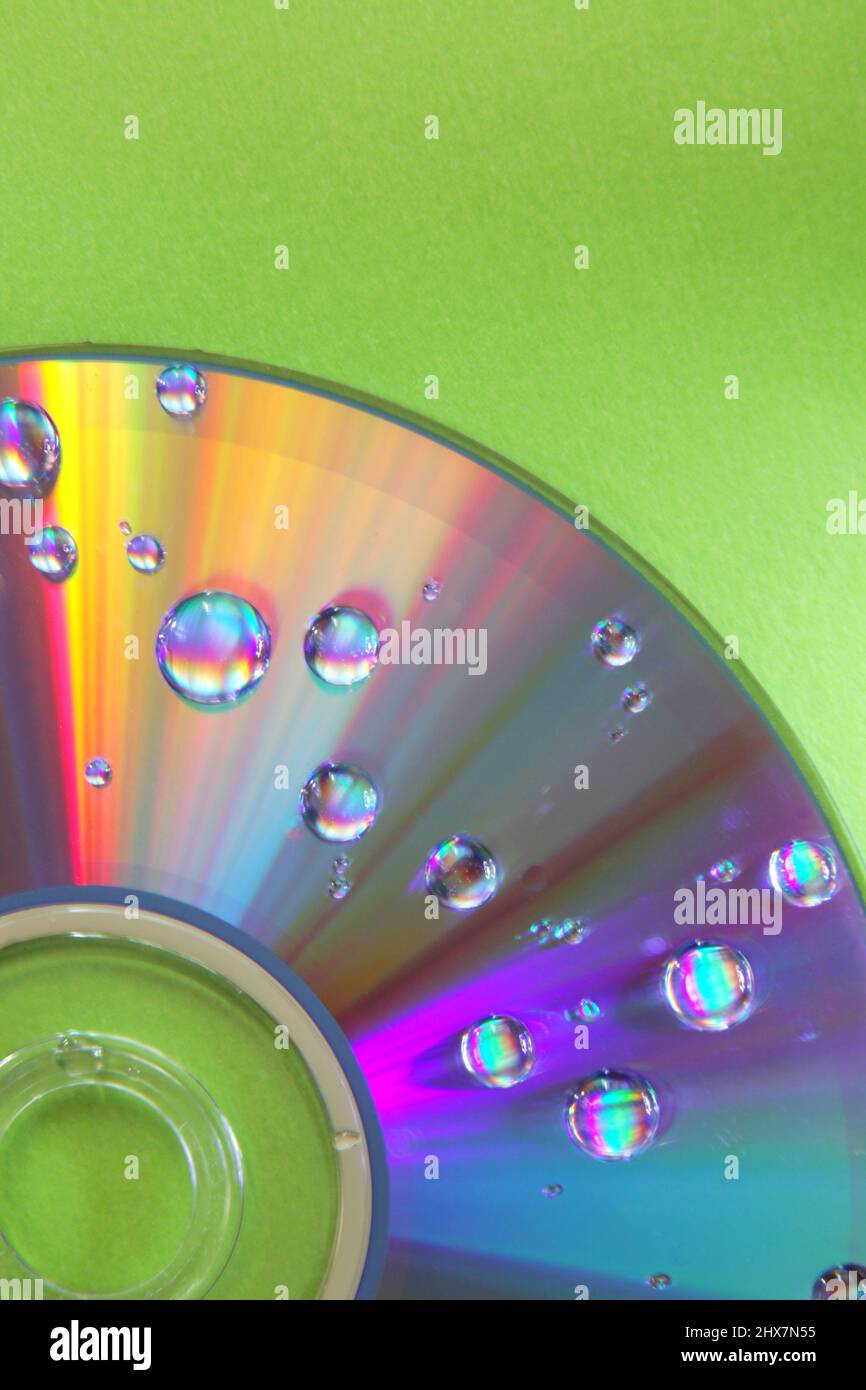Water drops on a cd Stock Photo - Alamy