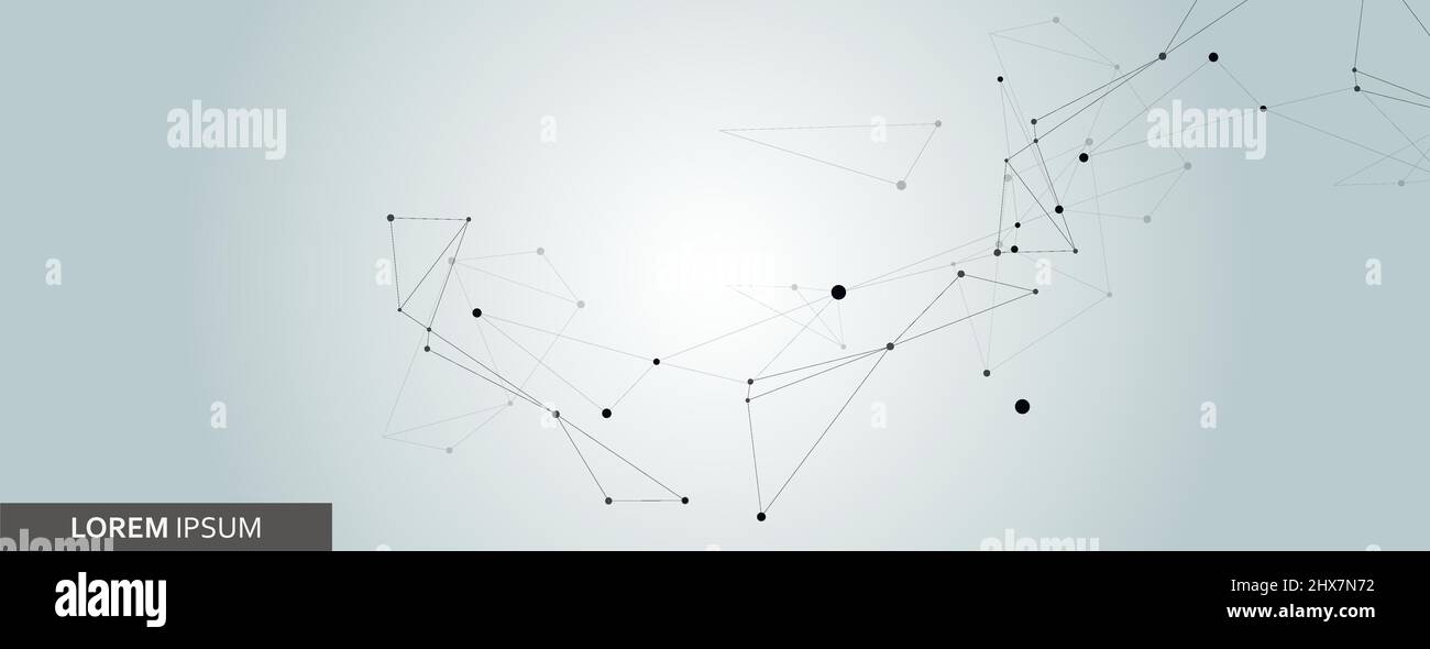 Geometric connected technology design with lines and dots Stock Vector ...