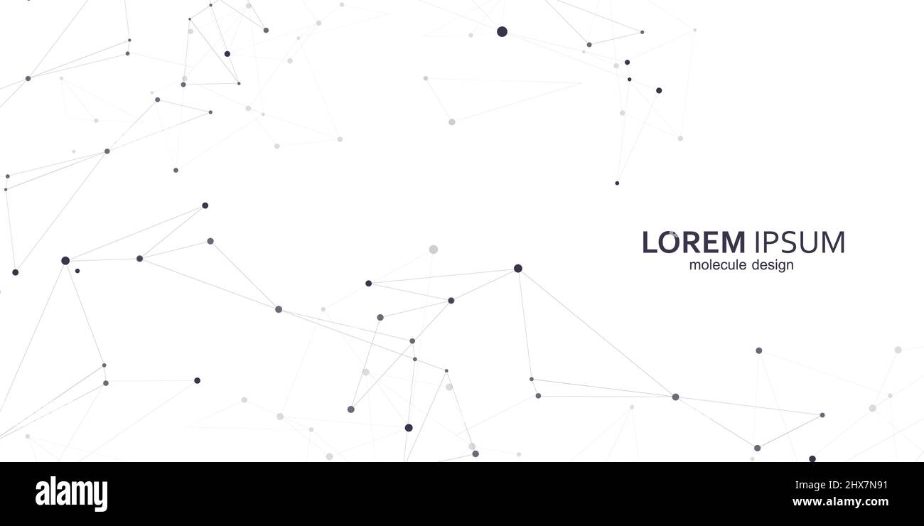 Geometric connected line and dots and vector banner design Stock Vector ...