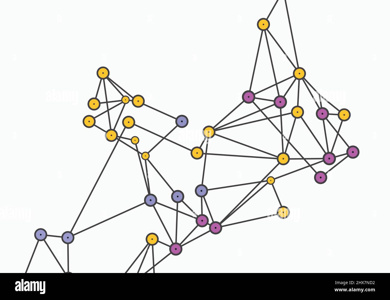 Abstract network minimalistic design with connected colours lines and dots Stock Vector Image ...
