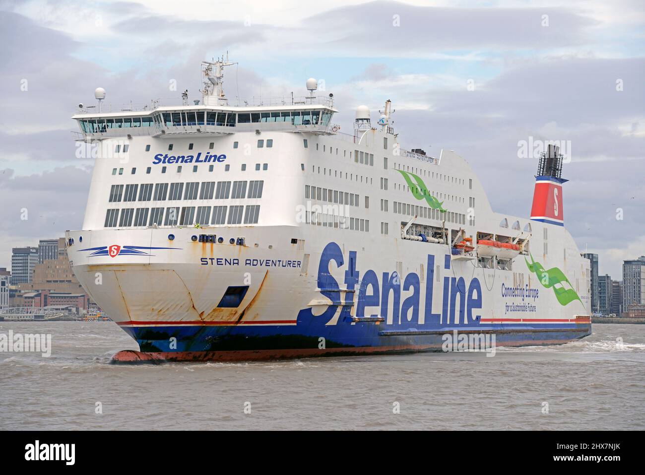 STENA LINE vessel STENA ADVENTURER in the River Mersey at Liverpool in ...