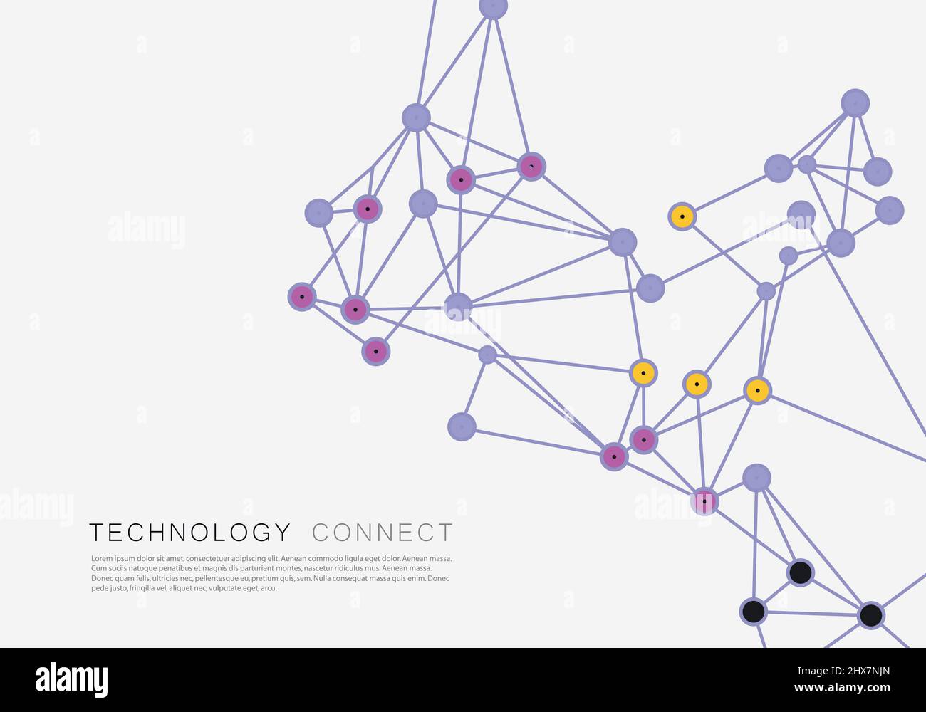 Abstract network minimalistic design with connected colours lines and dots Stock Vector Image ...