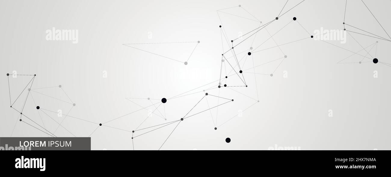 Geometric connected technology design with lines and dots Stock Vector ...