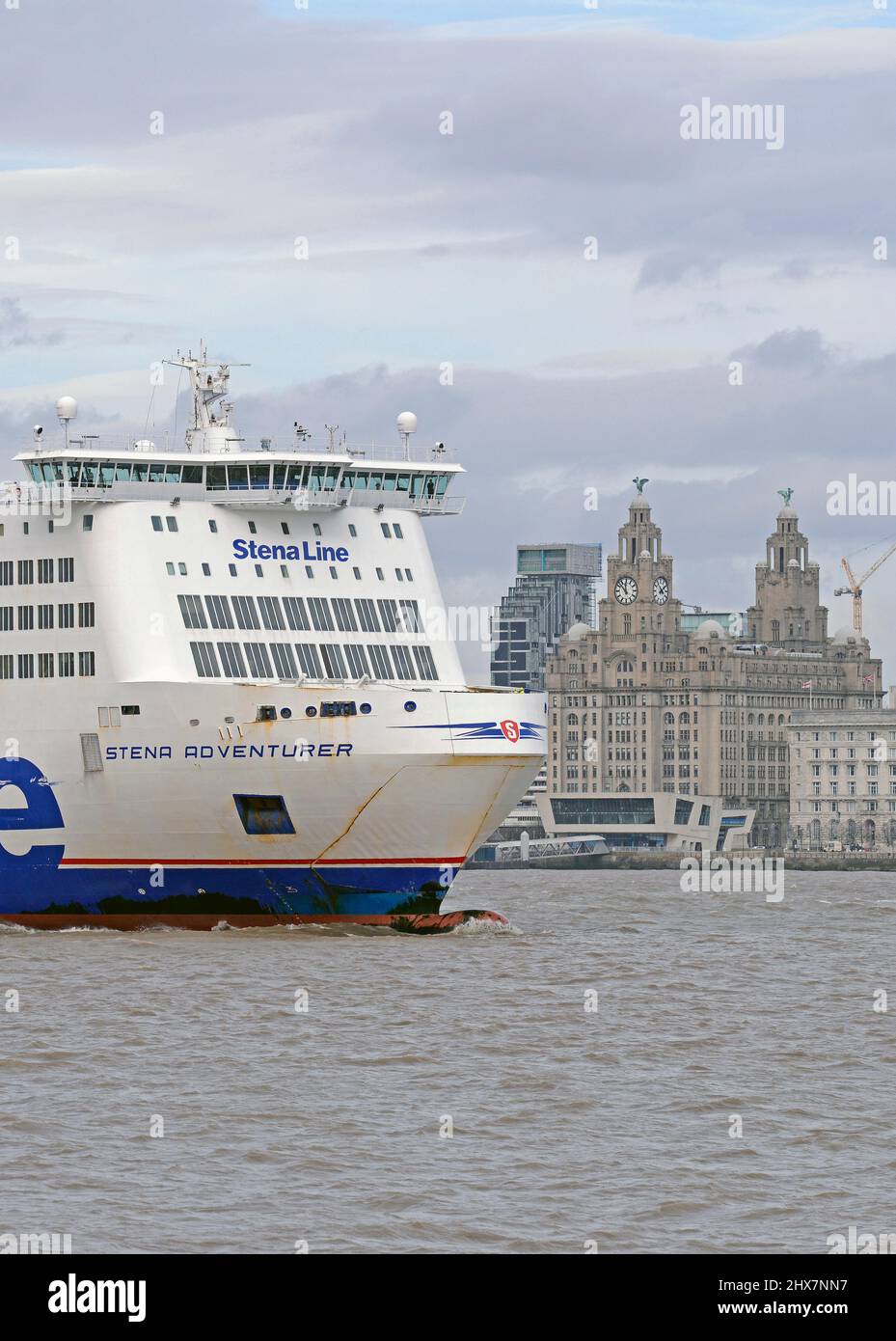 STENA LINE vessel STENA ADVENTURER in the River Mersey at Liverpool in ...