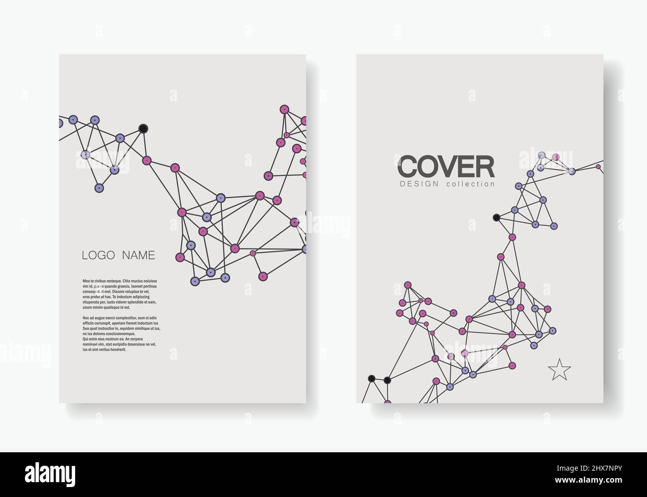 Brochure template with design from connected lines and points Stock ...