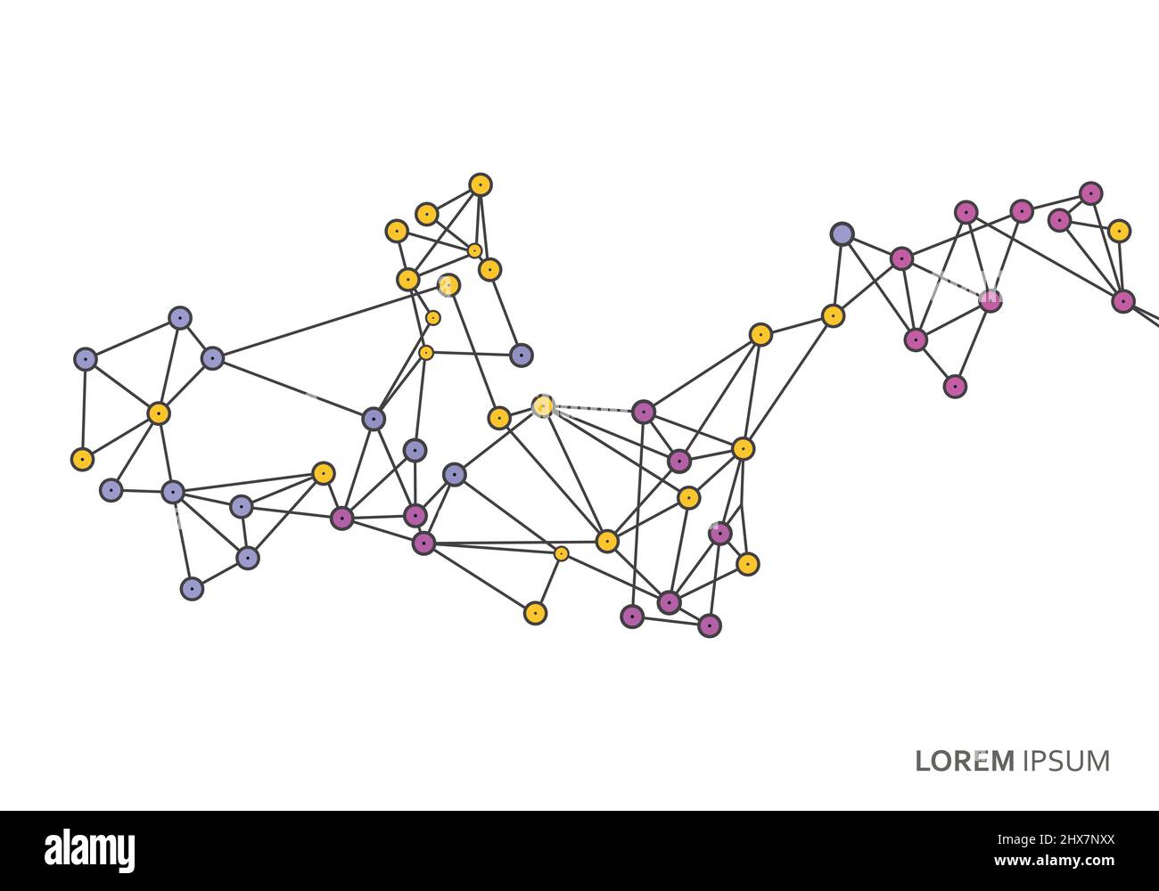 Abstract network minimalistic design with connected colours lines and dots Stock Vector Image ...