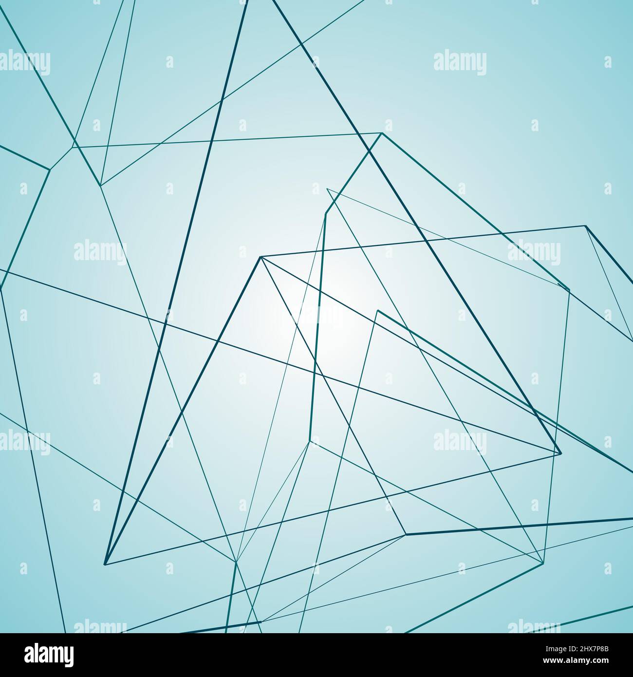 Abstract polygonal connection structure with connecting shapes and ...