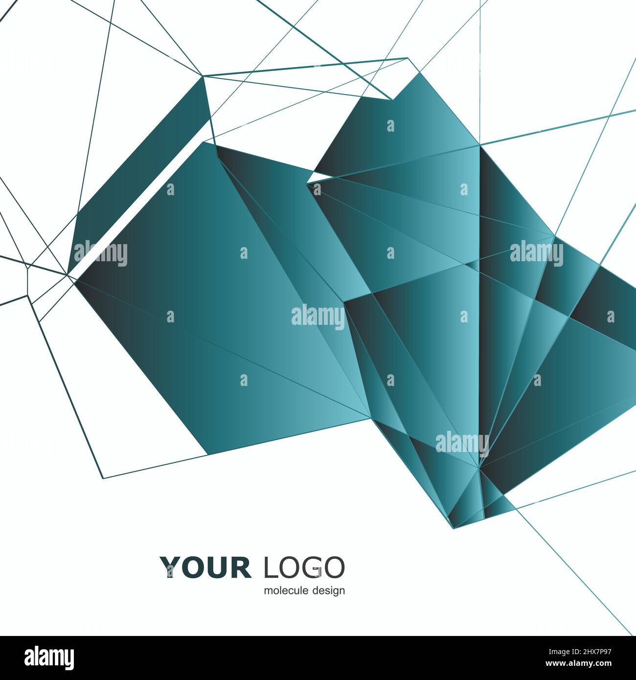 Abstract polygonal connection structure with connecting shapes and ...