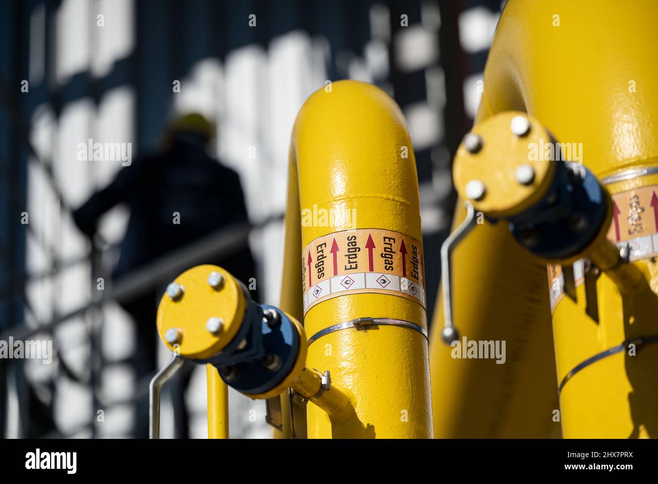 Stuttgart, Germany. 10th Mar, 2022. Natural gas supply lines can be ...