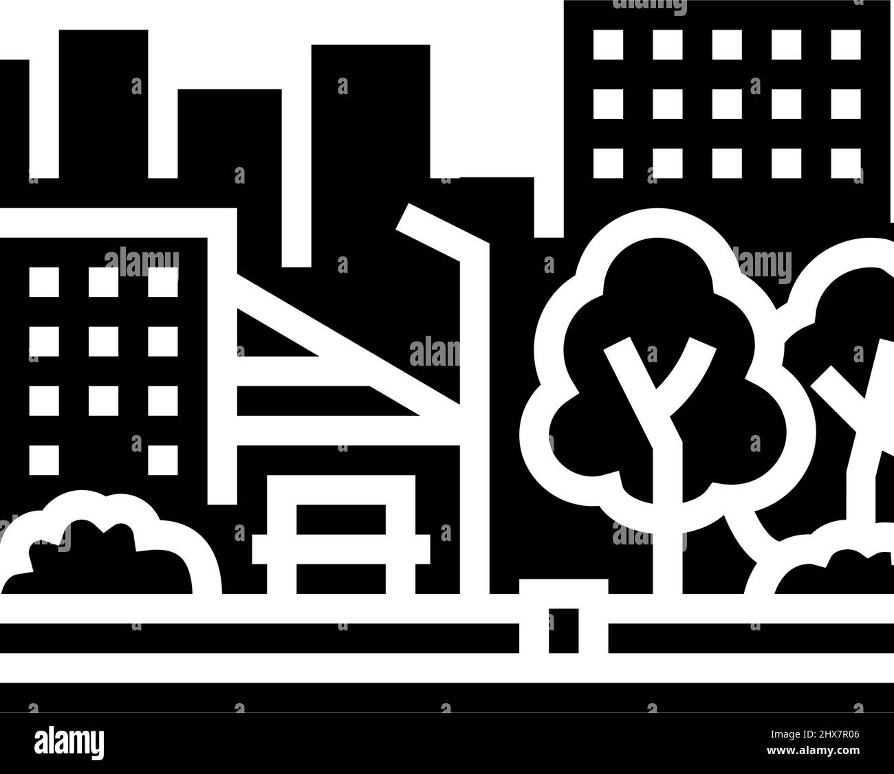 urban park glyph icon vector illustration Stock Vector Image & Art - Alamy