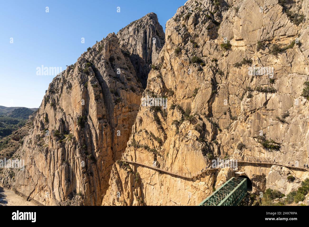 A view of the famous and historic Camino del Rey in southern Spain near ...