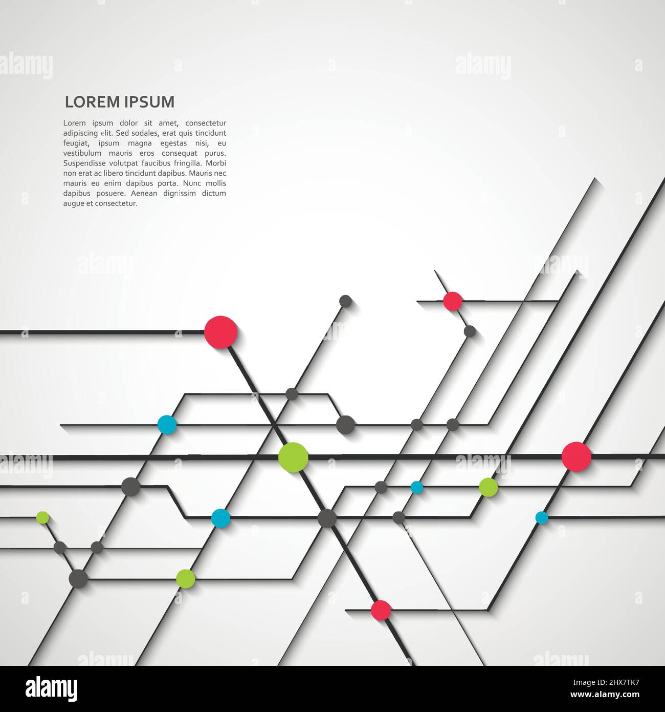 Digital network concept and vector abstract background with connected ...
