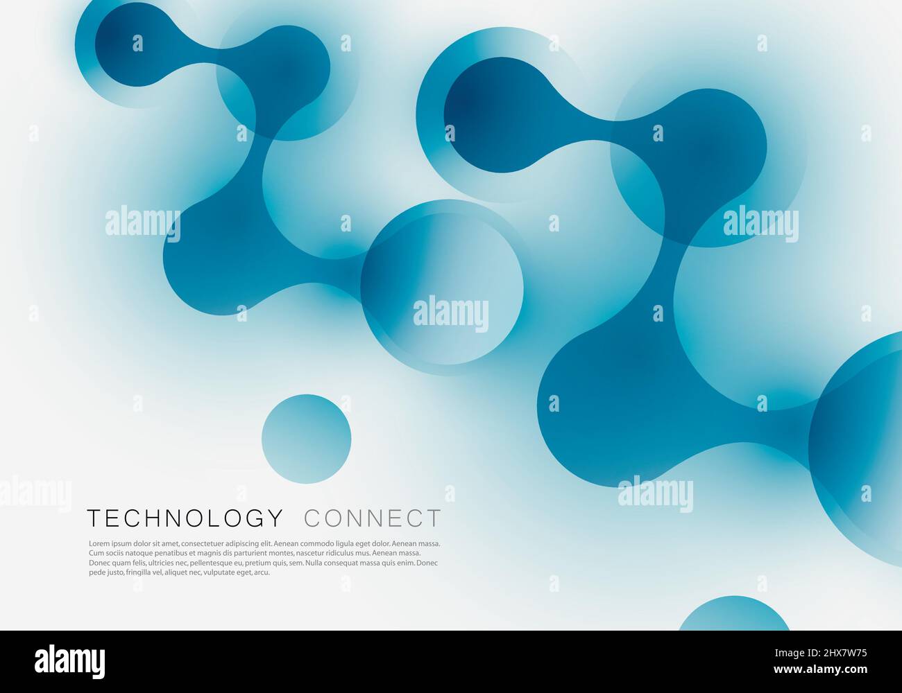 Abstract connection structure in technology style and vector image for science, chemistry ...