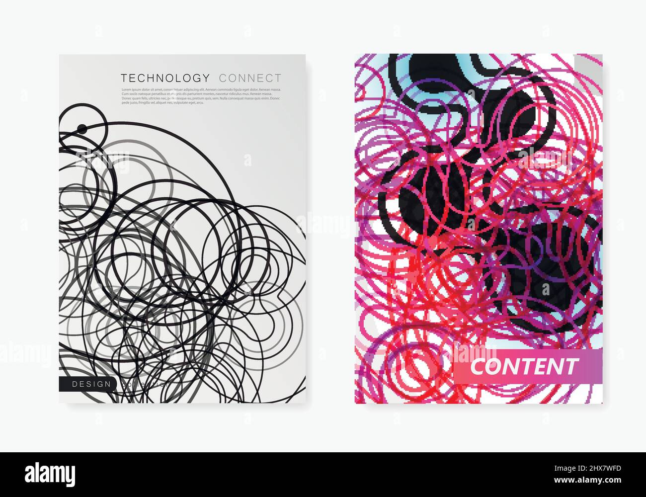 Abstract connection structure in technology style. Vector broshure ...
