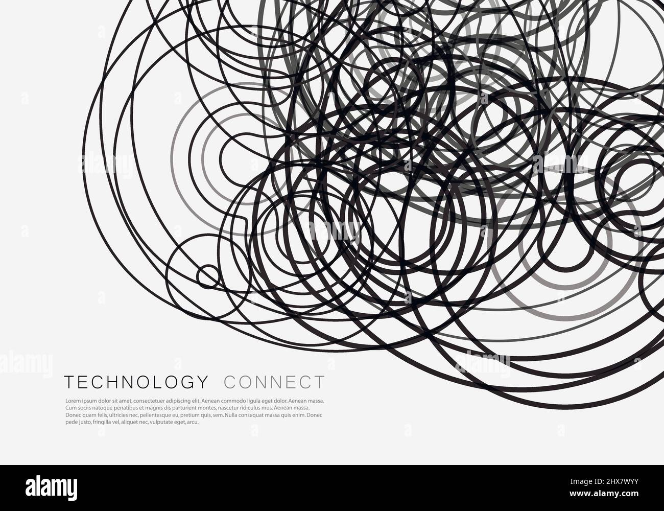 Vector illustration tangled lines on white background Stock Vector ...