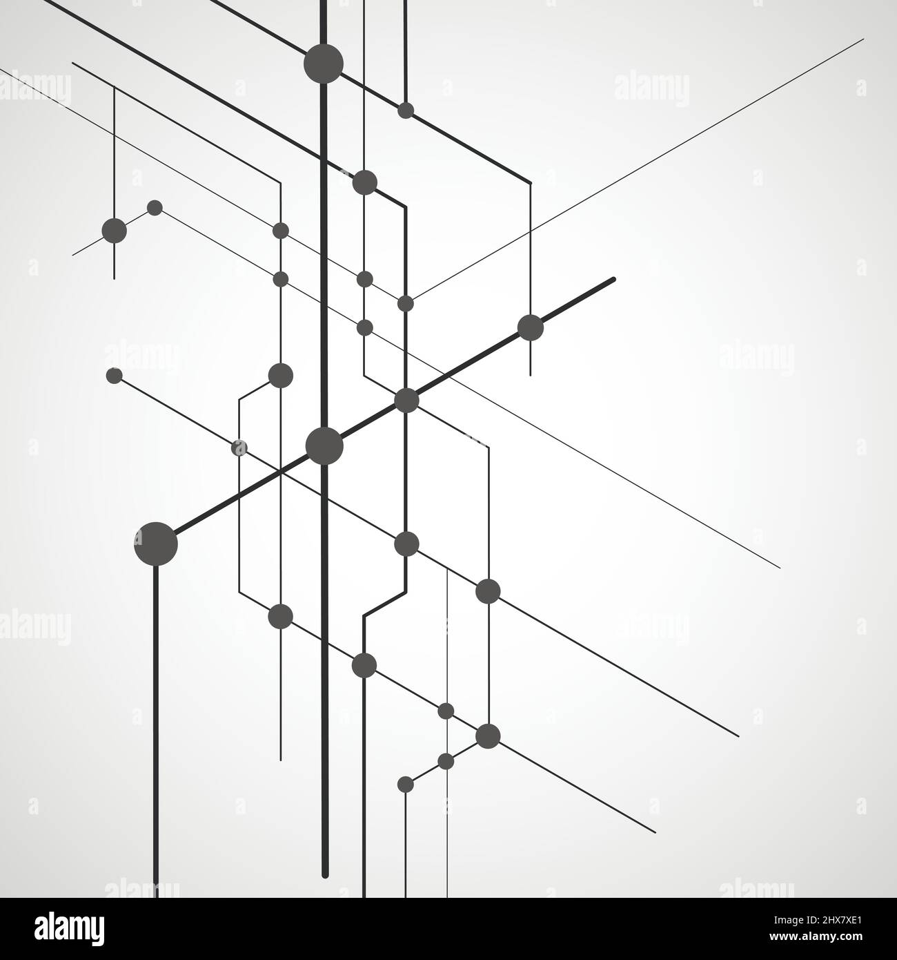 Digital network concept and vector abstract background with connected ...