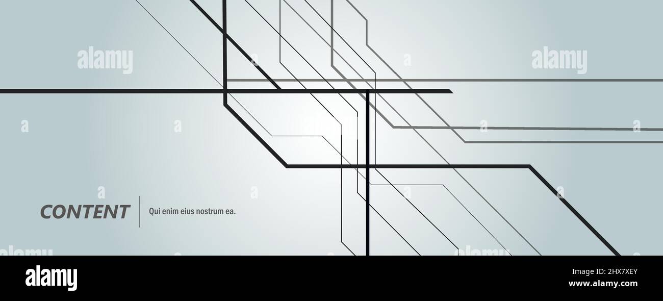 Vector black technology lines on banner background Stock Vector Image ...