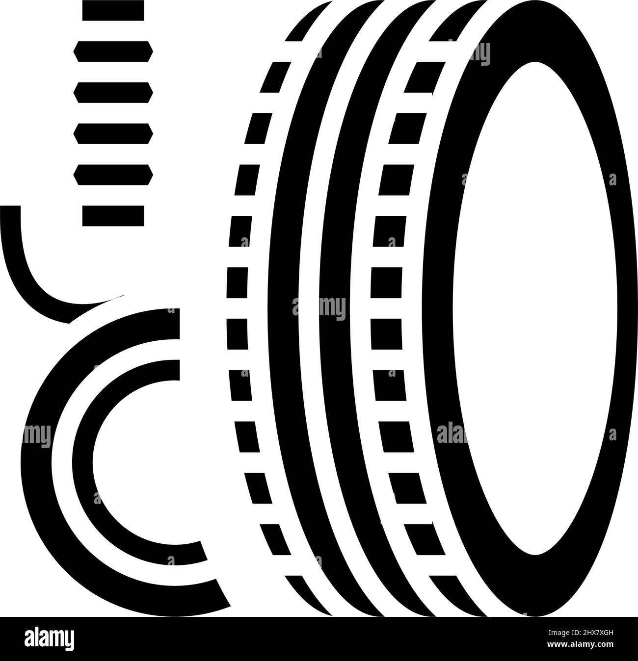 vulcanized rubber thermoset glyph icon vector illustration Stock Vector ...