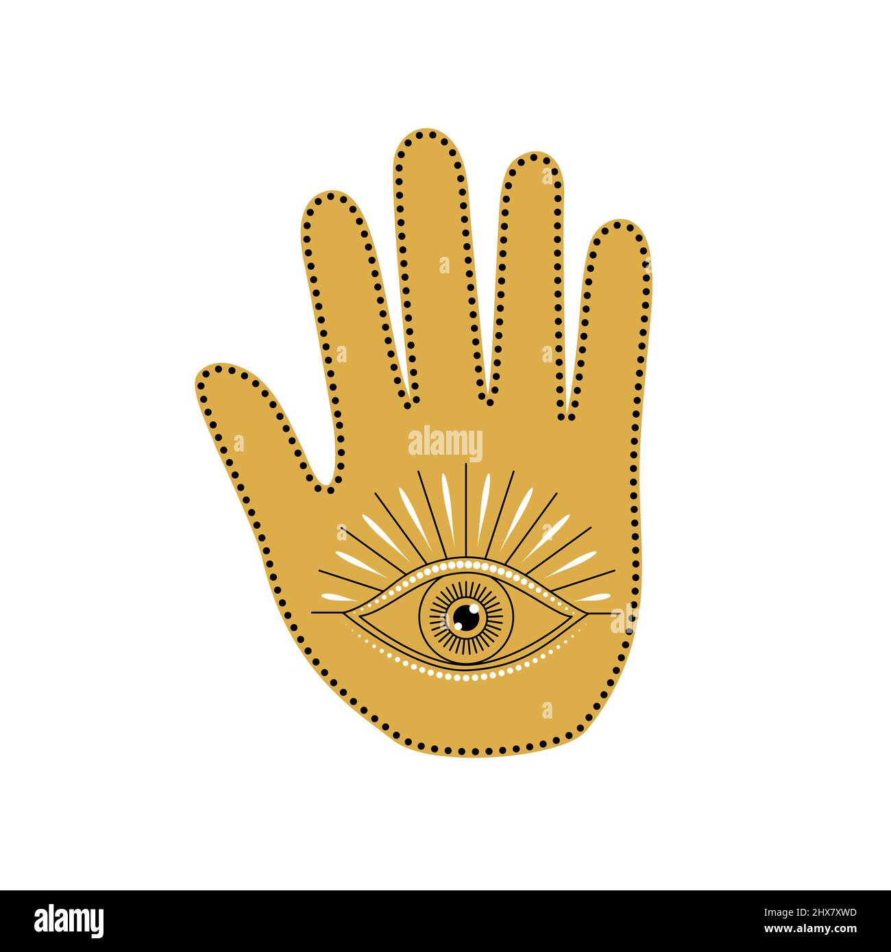 Palm with all seeing eye Stock Vector Image & Art - Alamy