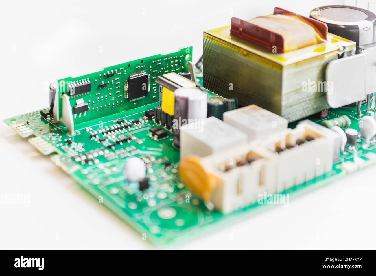 Selected focus microprocessor for electronic circuit board Stock Photo ...