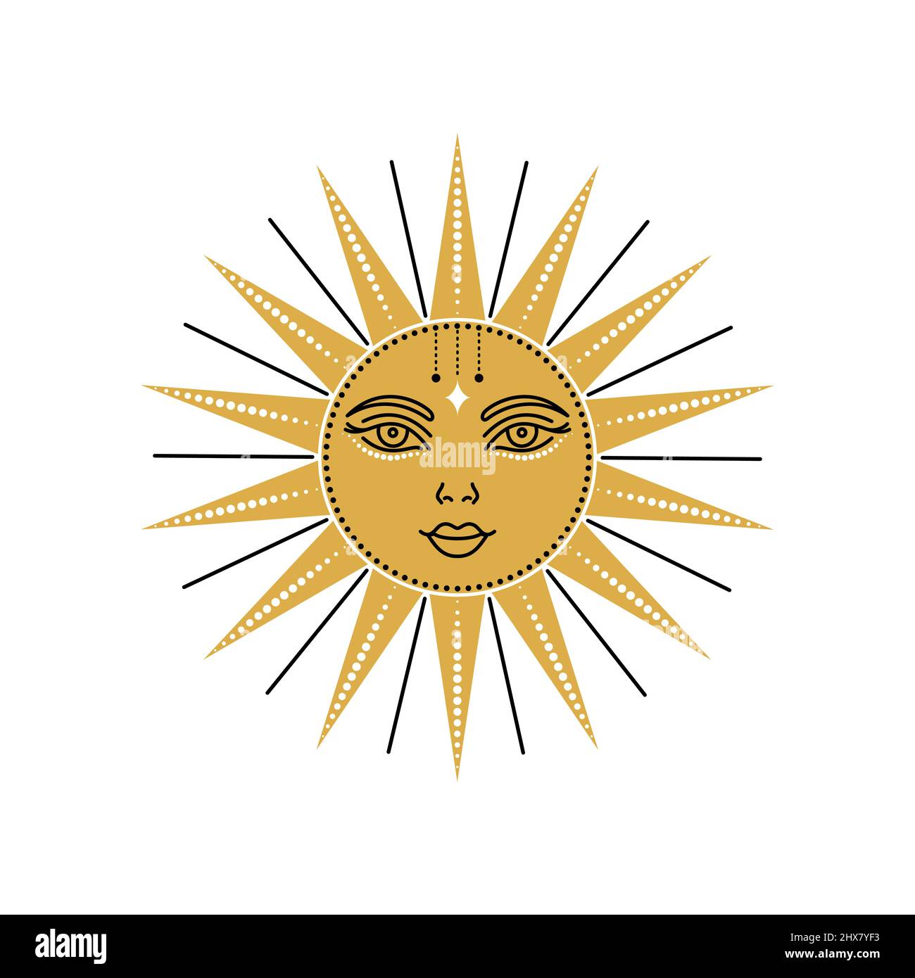 Esoteric sun in line Cut Out Stock Images & Pictures - Alamy