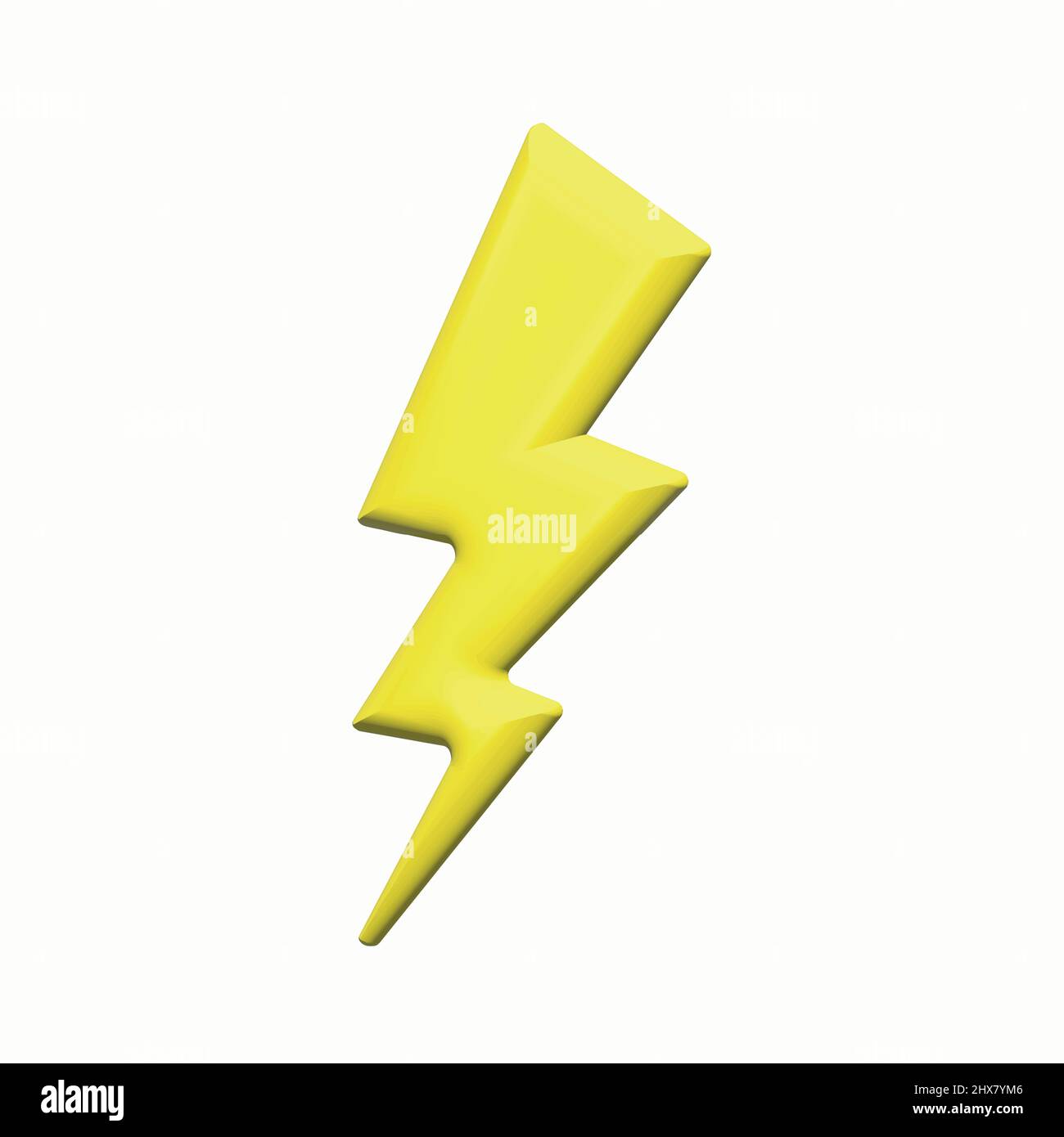 Vector bolt lighting yellow 3d icon. Realistic thunder, symbol of ...
