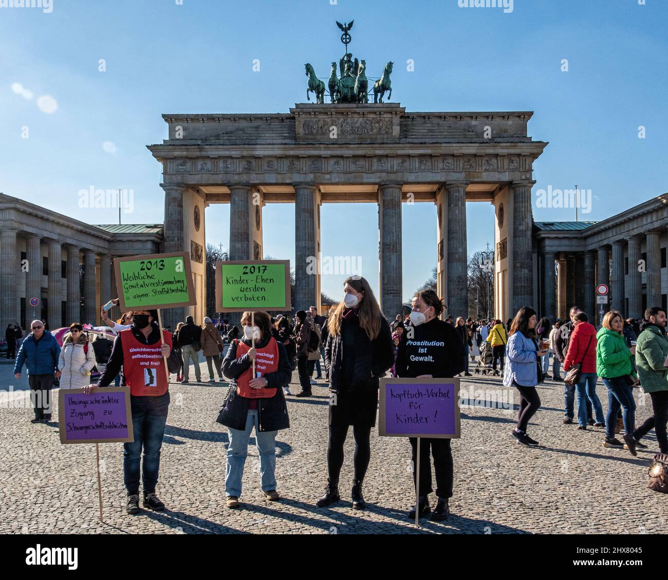 Brandenburg Gate,Berlin, Germany, 8th March 2022. International Women’s ...