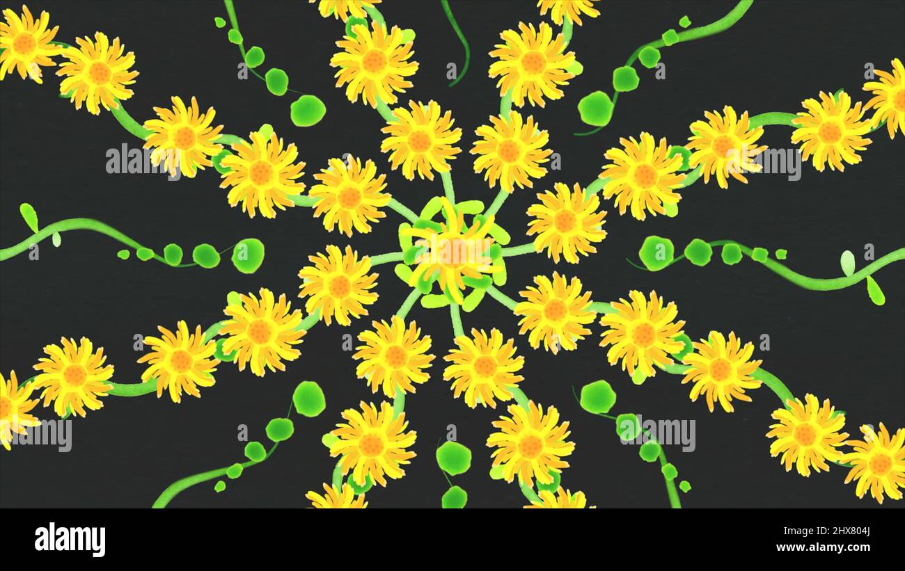 Abstract animation of the formation of flowers. Beautiful animation of ...