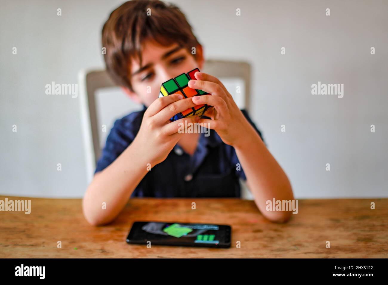 Children in their homes due to the Covid 19 quarantine spend their time ...