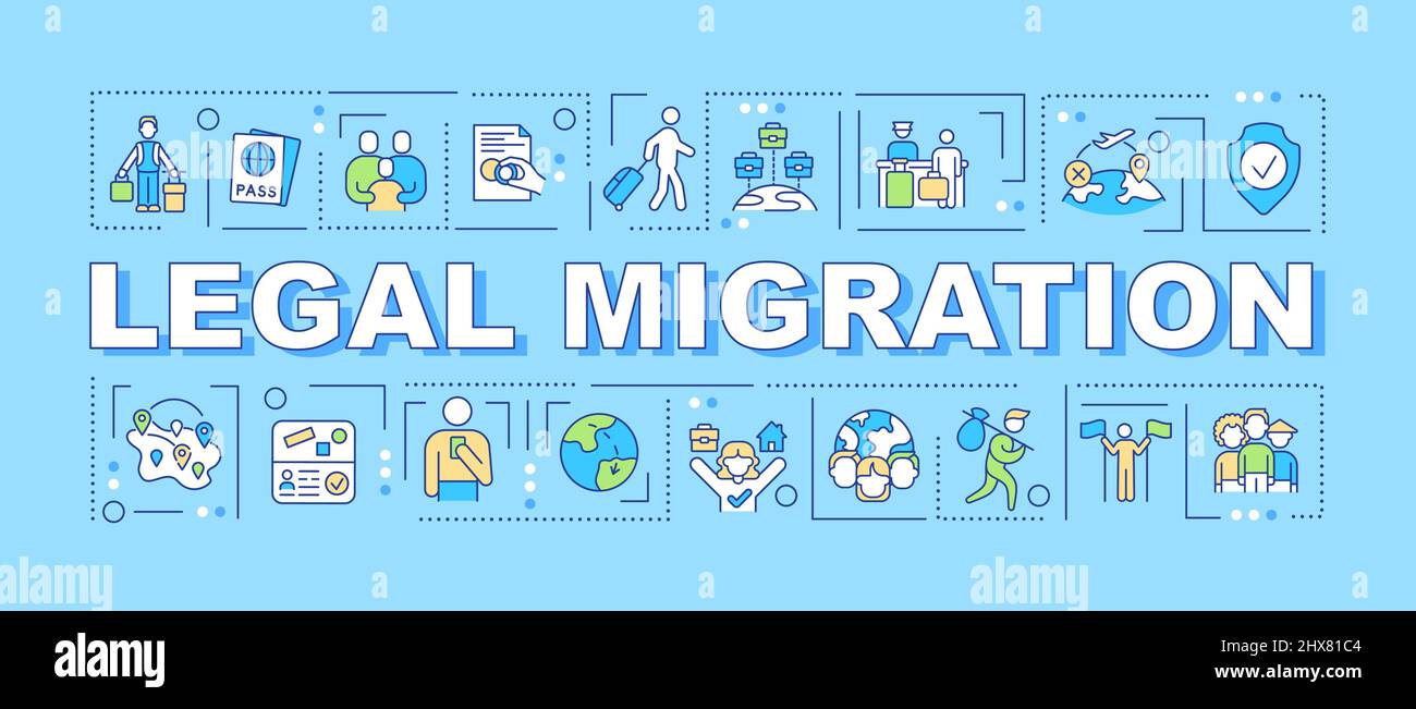 Legal migration word concepts blue banner Stock Vector Image & Art - Alamy