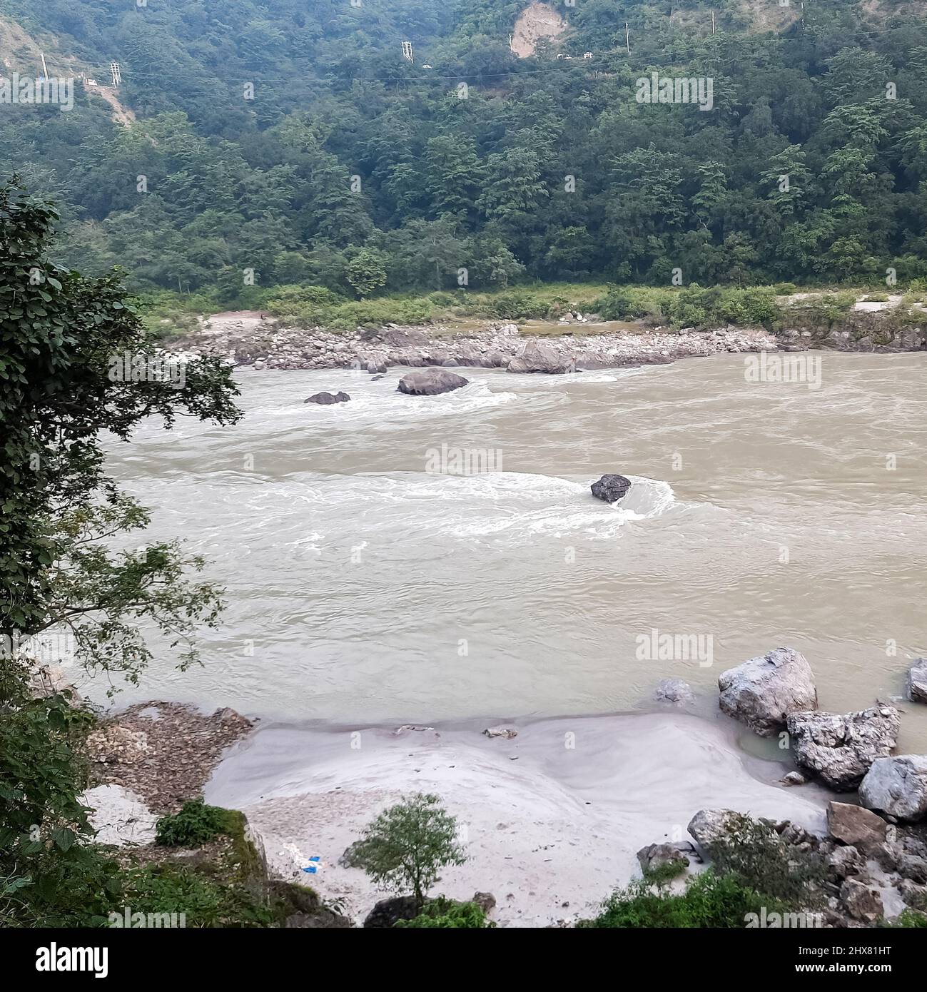 Morning view at GOA beach located in Rishikesh Uttarakhand near Laxman ...