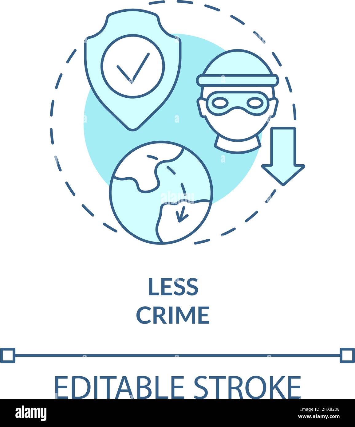 Less crime turquoise concept icon Stock Vector Image & Art - Alamy