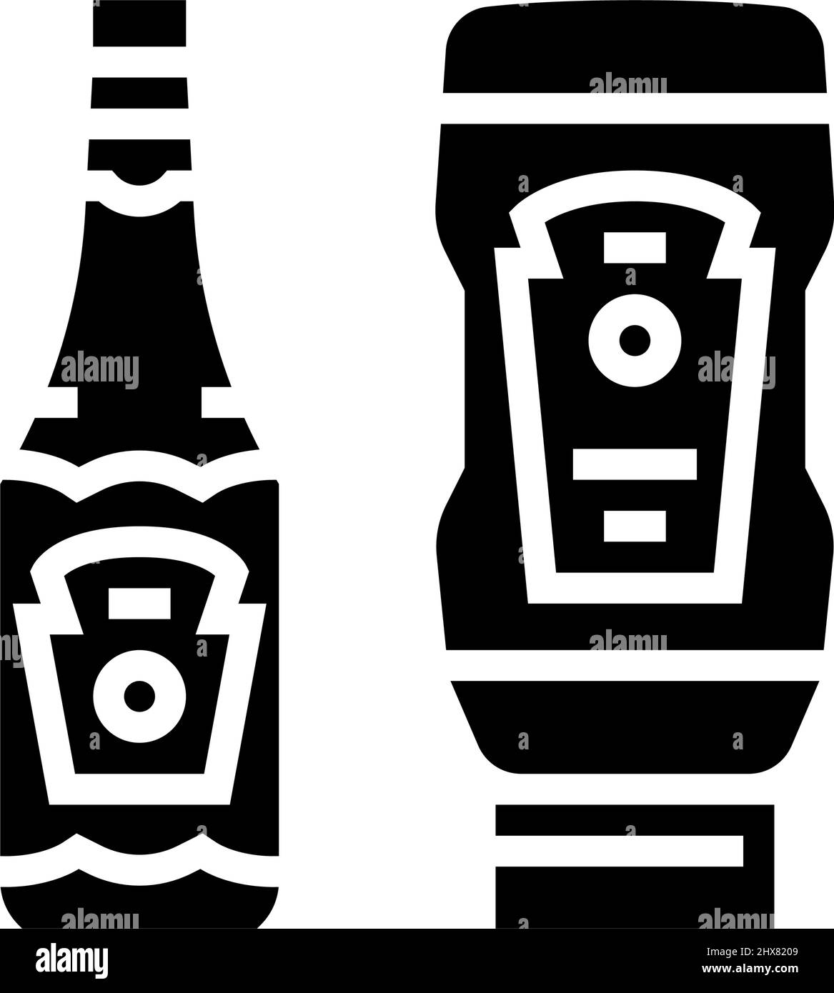ketchup sauce bottle glyph icon vector illustration Stock Vector Image ...