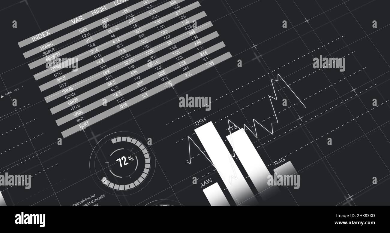 Image of keyboard and data processing on black background Stock Photo ...